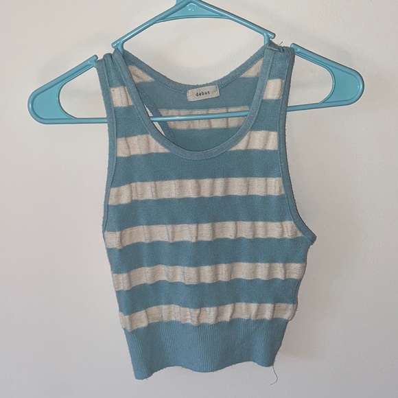 debut | Tops | Debut Cropped Striped Sweater | Poshmark